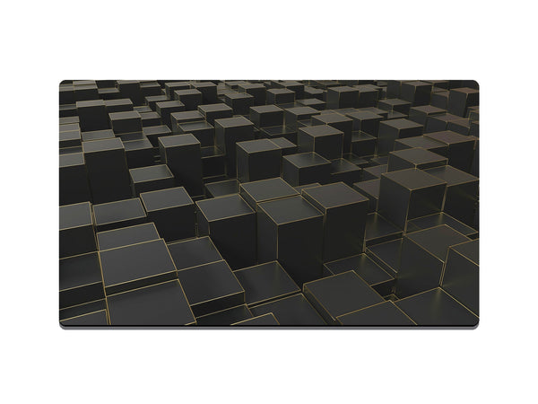 Personalised Black and Gold 3D Cube Platforms Gaming Mat - Desk Mat - 3 ...