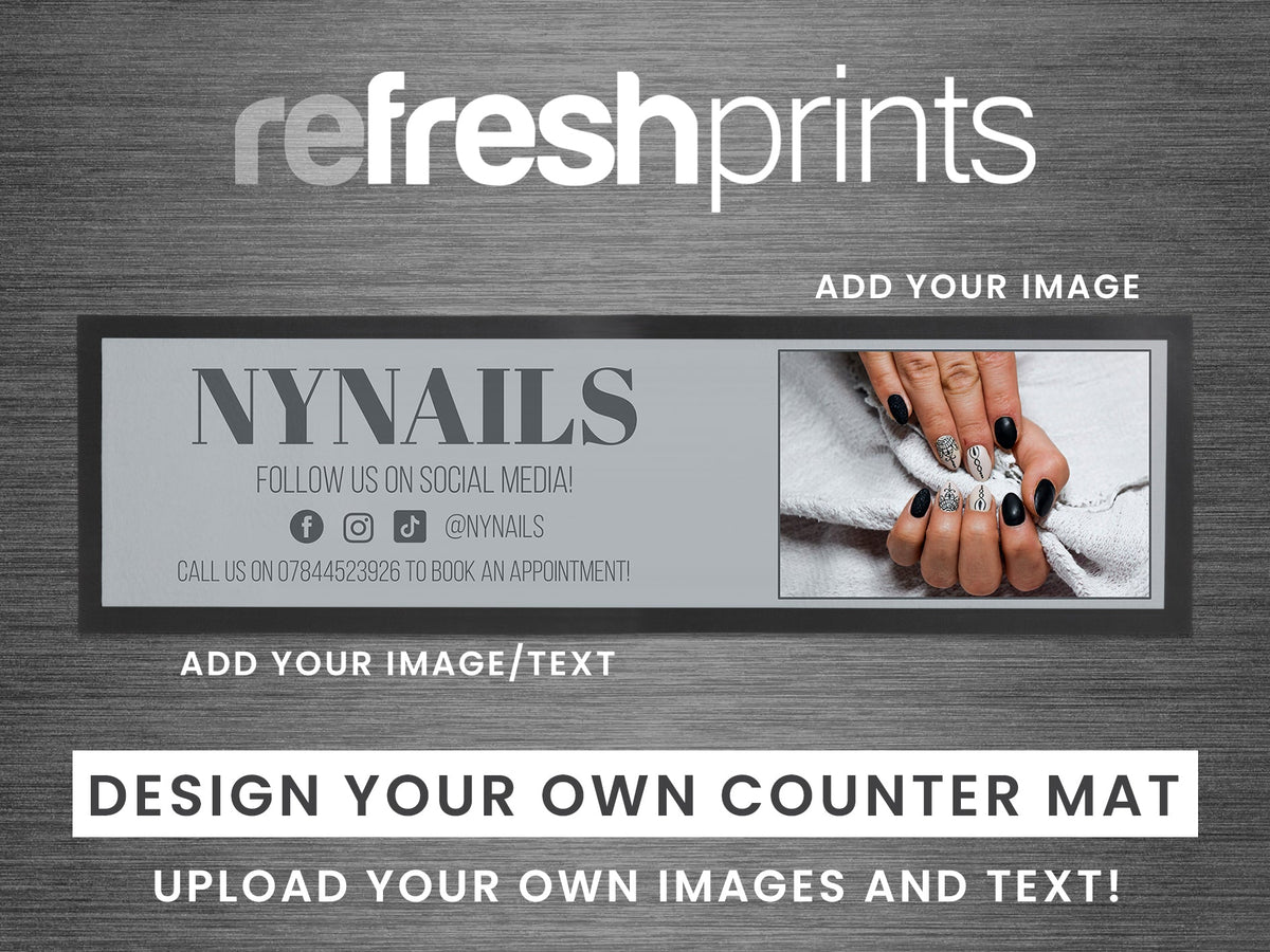Personalised Business Counter Large Mat (Image and Text) Custom – Bar ...