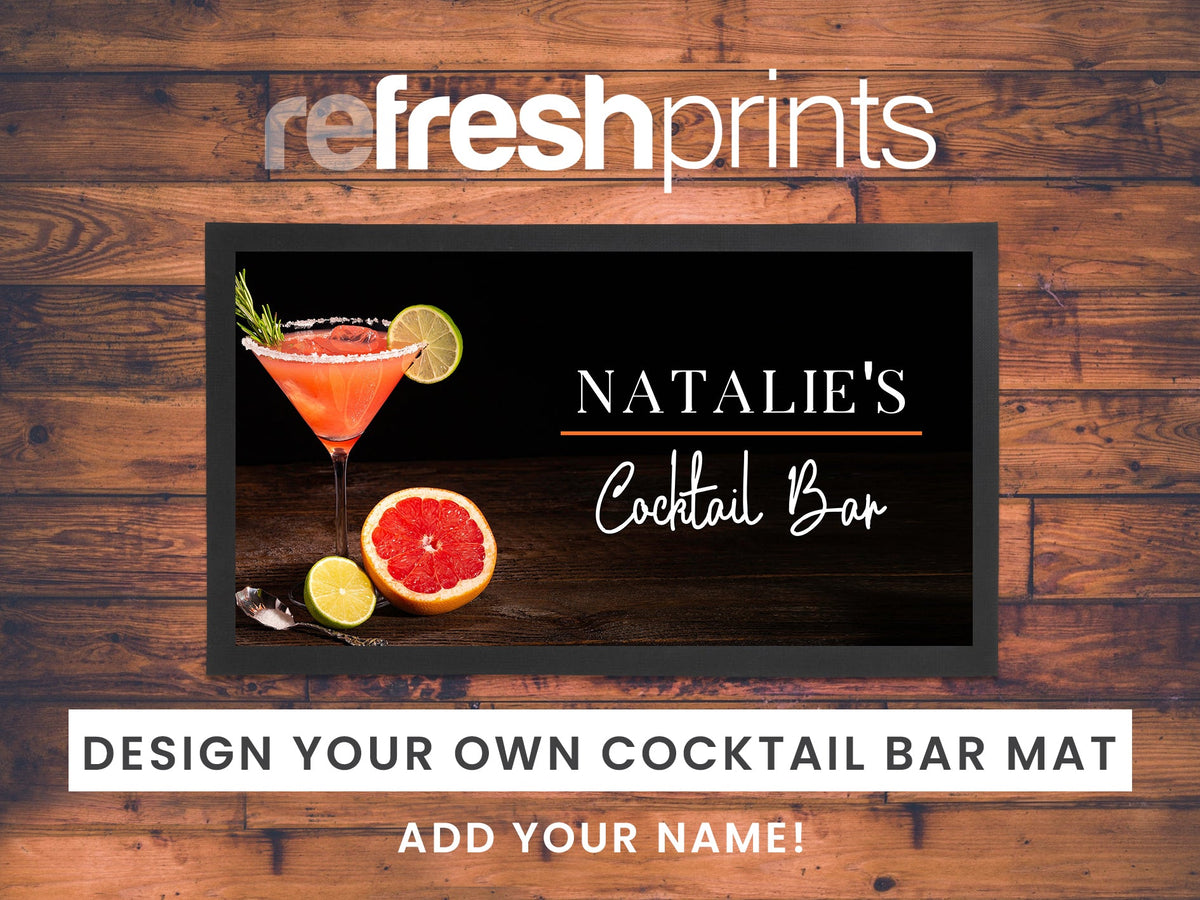 Personalised Cocktail Drink Regular Bar Runner Custom – Bar-Mats.co.uk