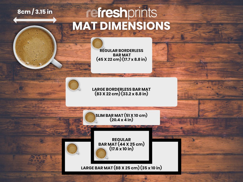 Personalised Know Your Coffee Regular Counter Mat Custom – Bar-Mats.co.uk