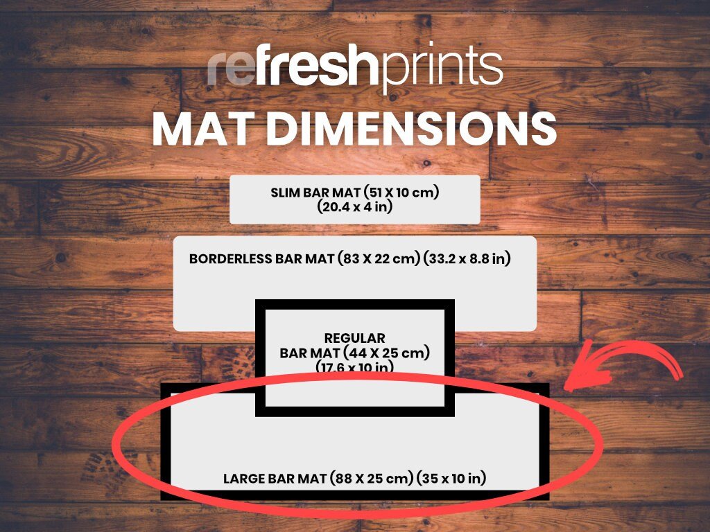 Personalised Large Coffee Menu Counter Mat (Black) Custom – Bar-Mats.co.uk