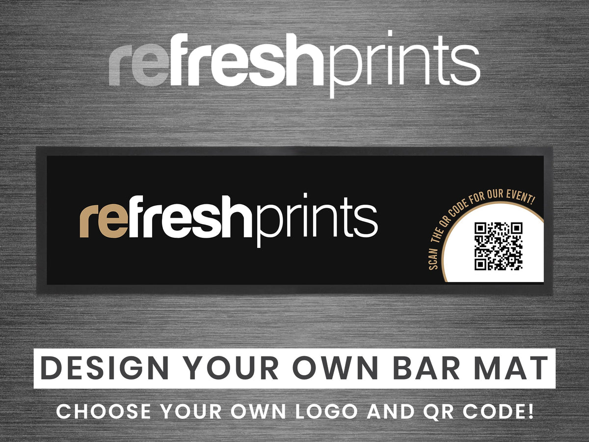 Personalised Logo QR Code Large Bar Runner Custom – Bar-Mats.co.uk