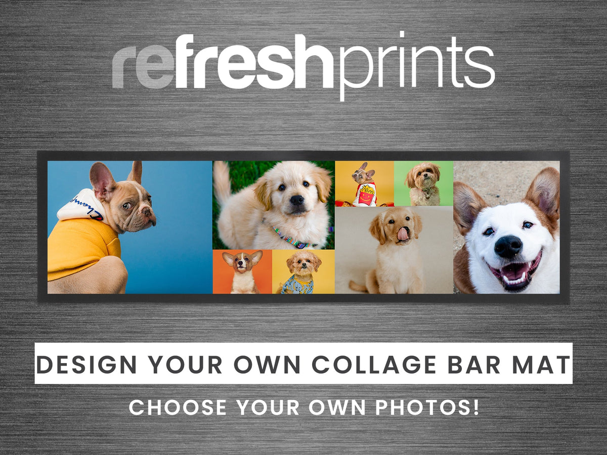 Personalised Photo Collage Large Bar Runner (8 Photos) Custom – Bar ...