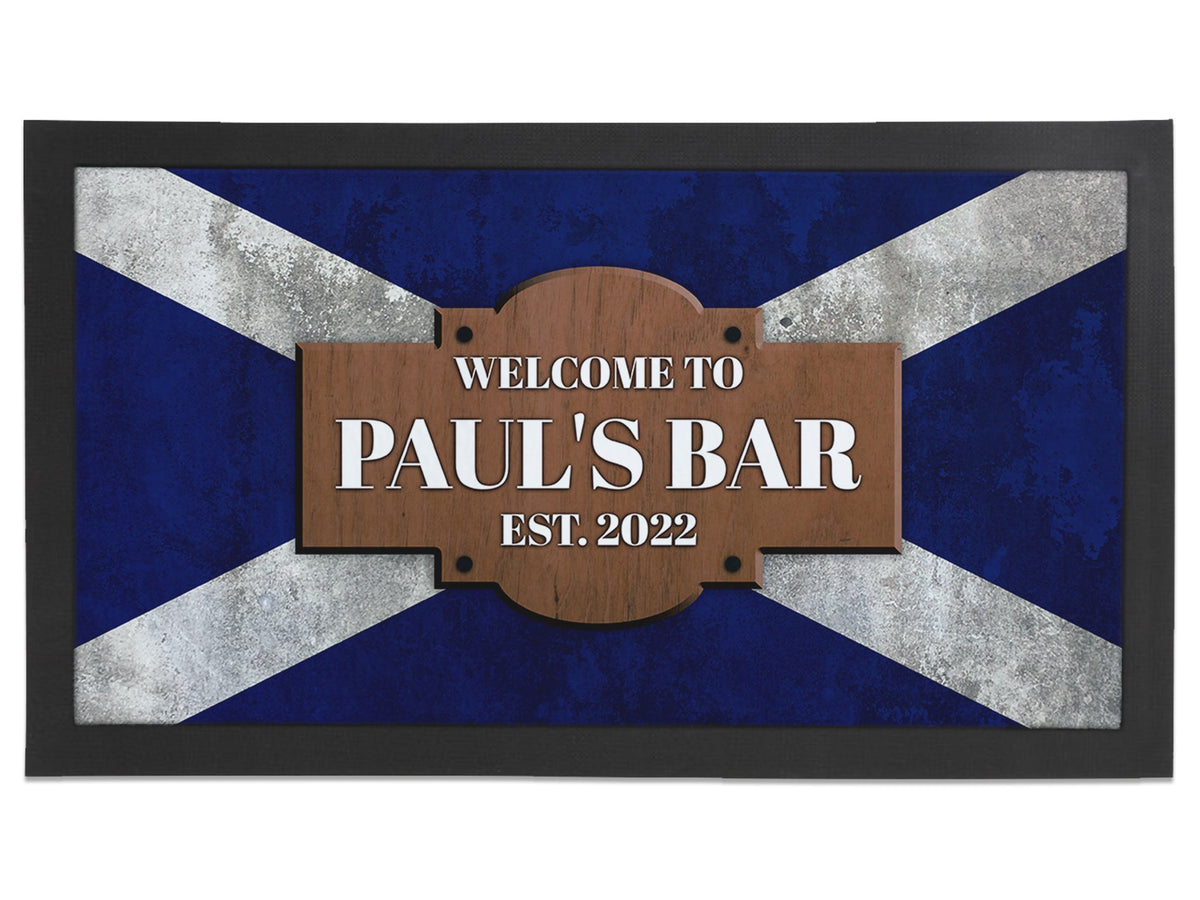 Personalised Scotland Regular Bar Runner Custom – Bar-Mats.co.uk