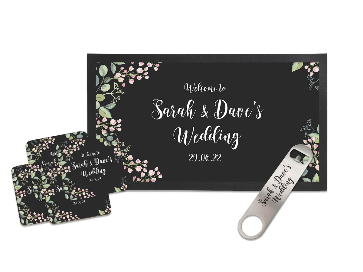 Personalised Wedding Border Bar Gift Set Custom – Bar-Mats.co.uk