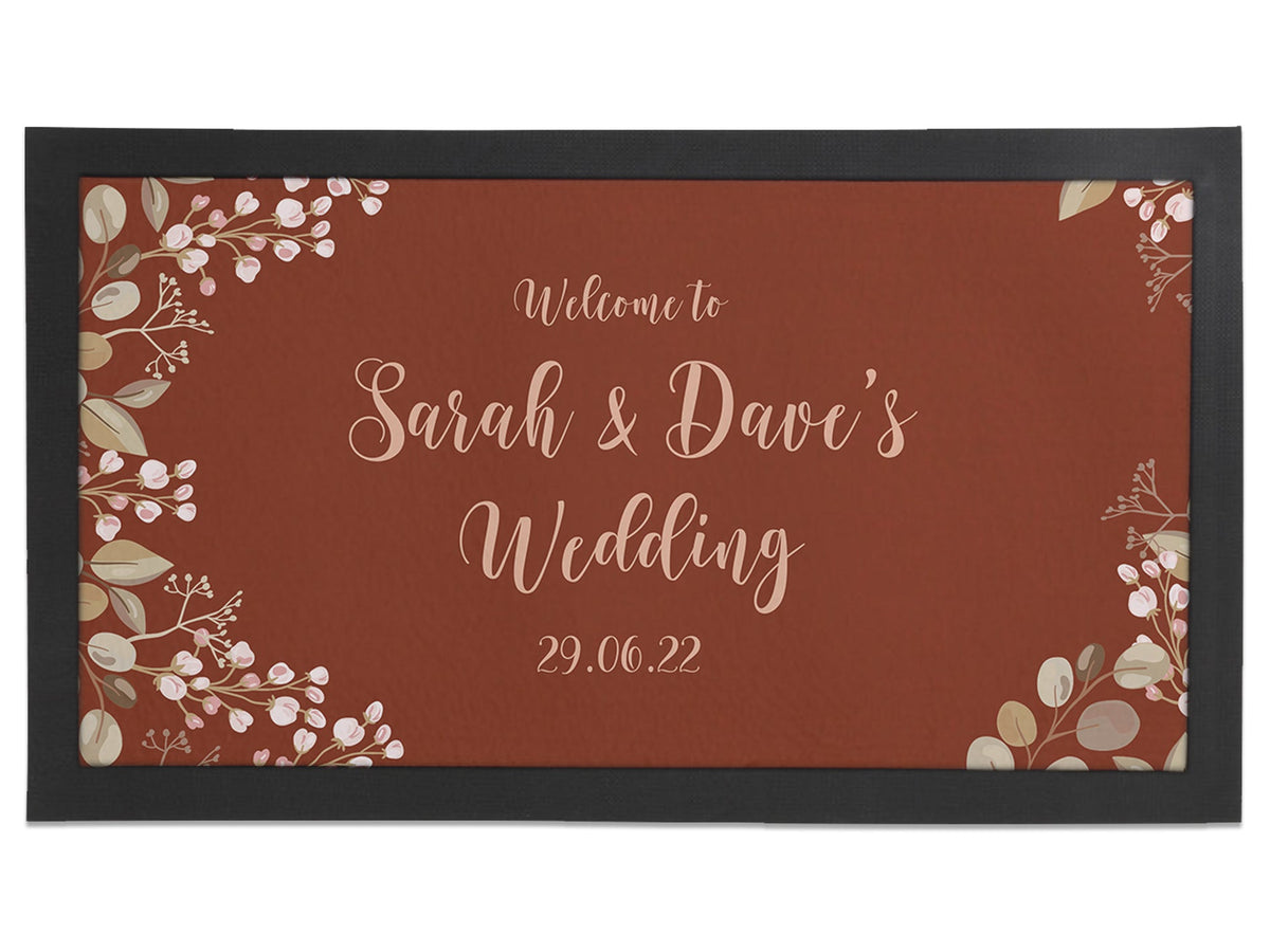 Personalised Wedding Border Terracotta Regular Bar Runner Custom – Bar ...